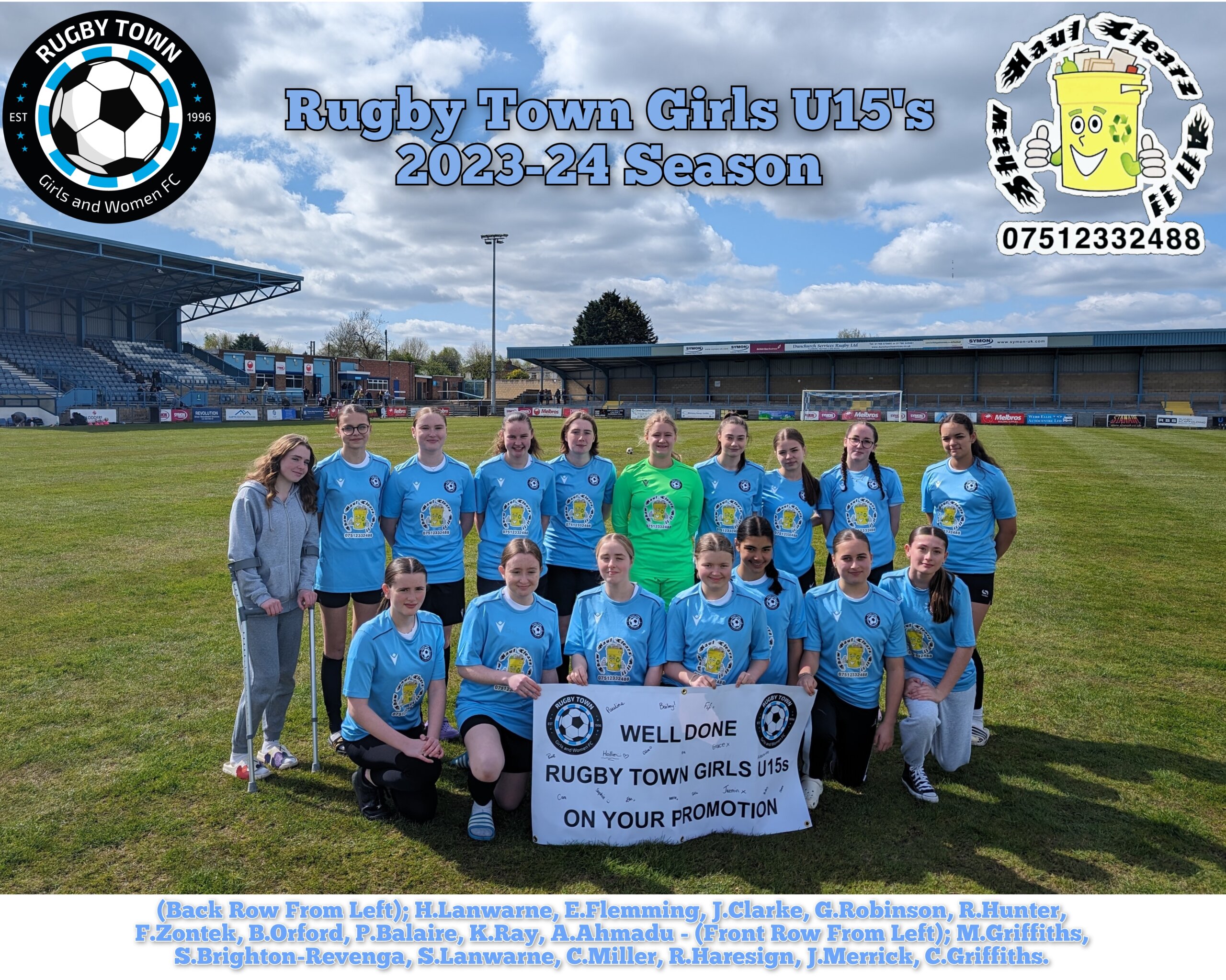 Rugby Town U15 Achieve Promotion